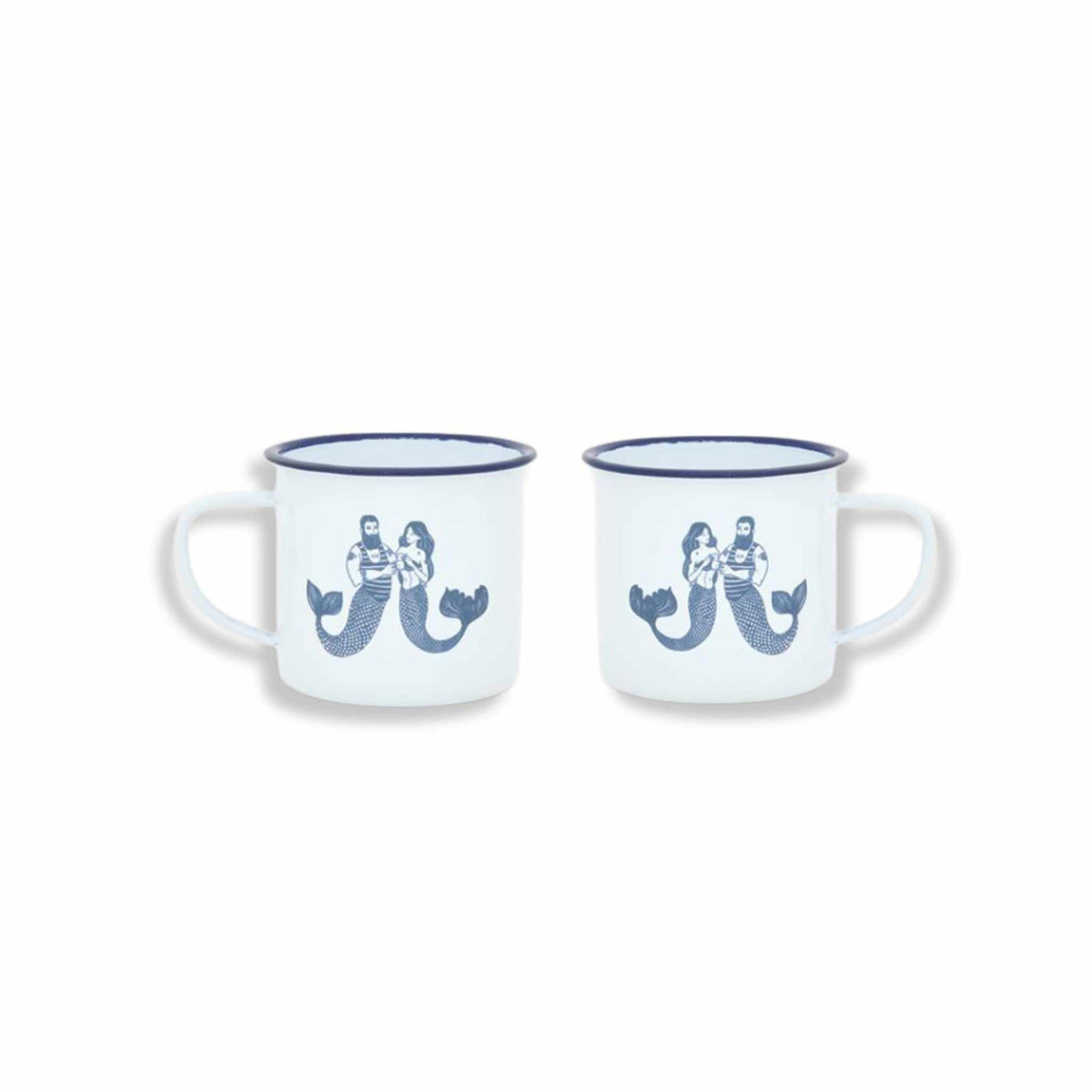 Enamel Mermaid / Merman Espresso Mugs | Set of 2 – Webb Street Company