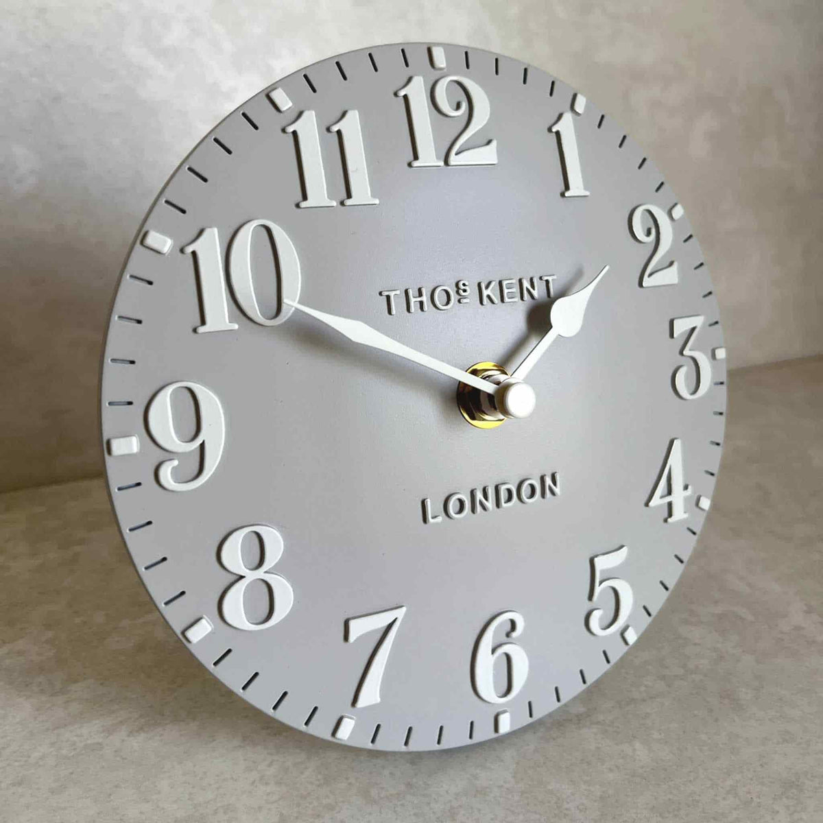 Thomas Kent Arabic Mantel Clock, 15cm (6 inch) Dove Grey | Webb Street ...